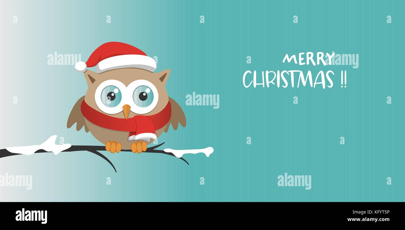 Snowy Owl Cartoon Christmas