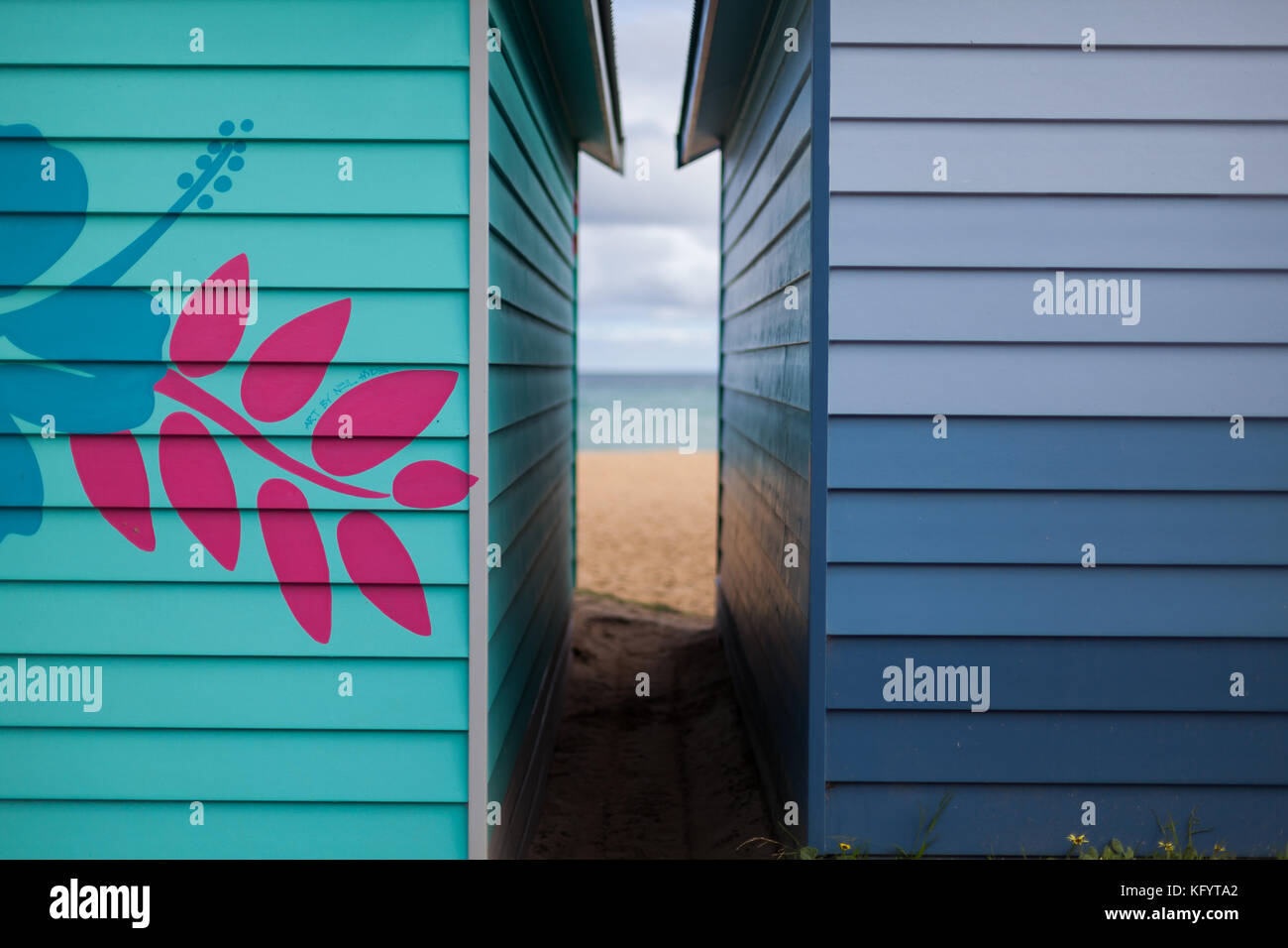 Colorful beach shacks hi-res stock photography and images - Alamy