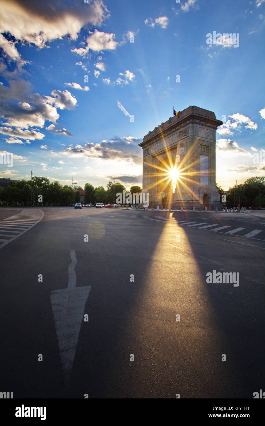Arcul de Triumf Arch of Triumph Bucharest Romania Stock Photo - Alamy