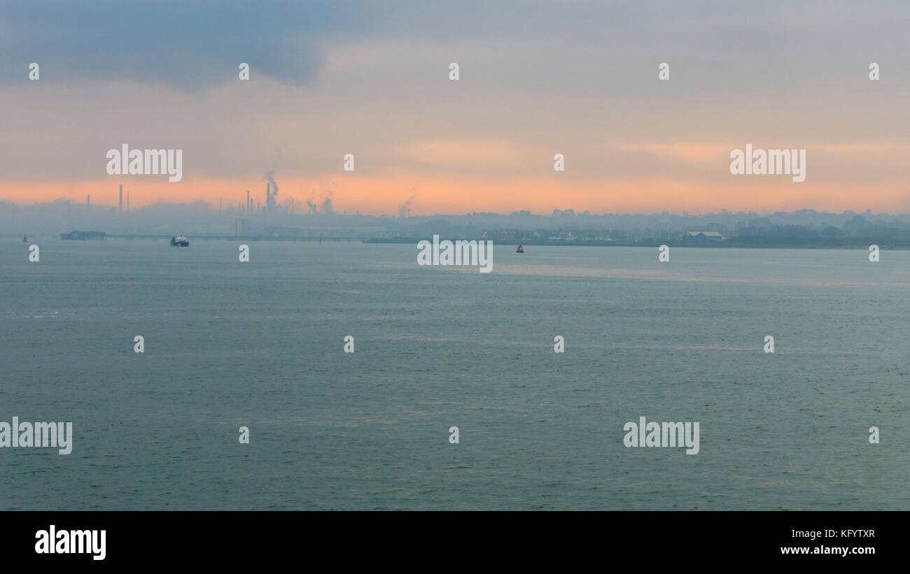 A shot looking across at a morning sunrise over Hythe pier from ...