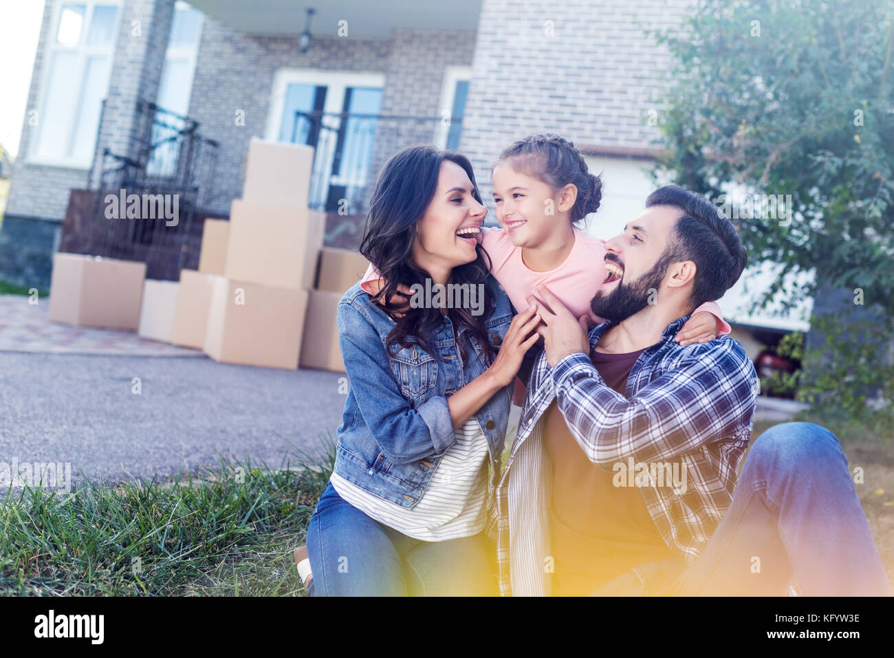 family having fun together Stock Photo - Alamy