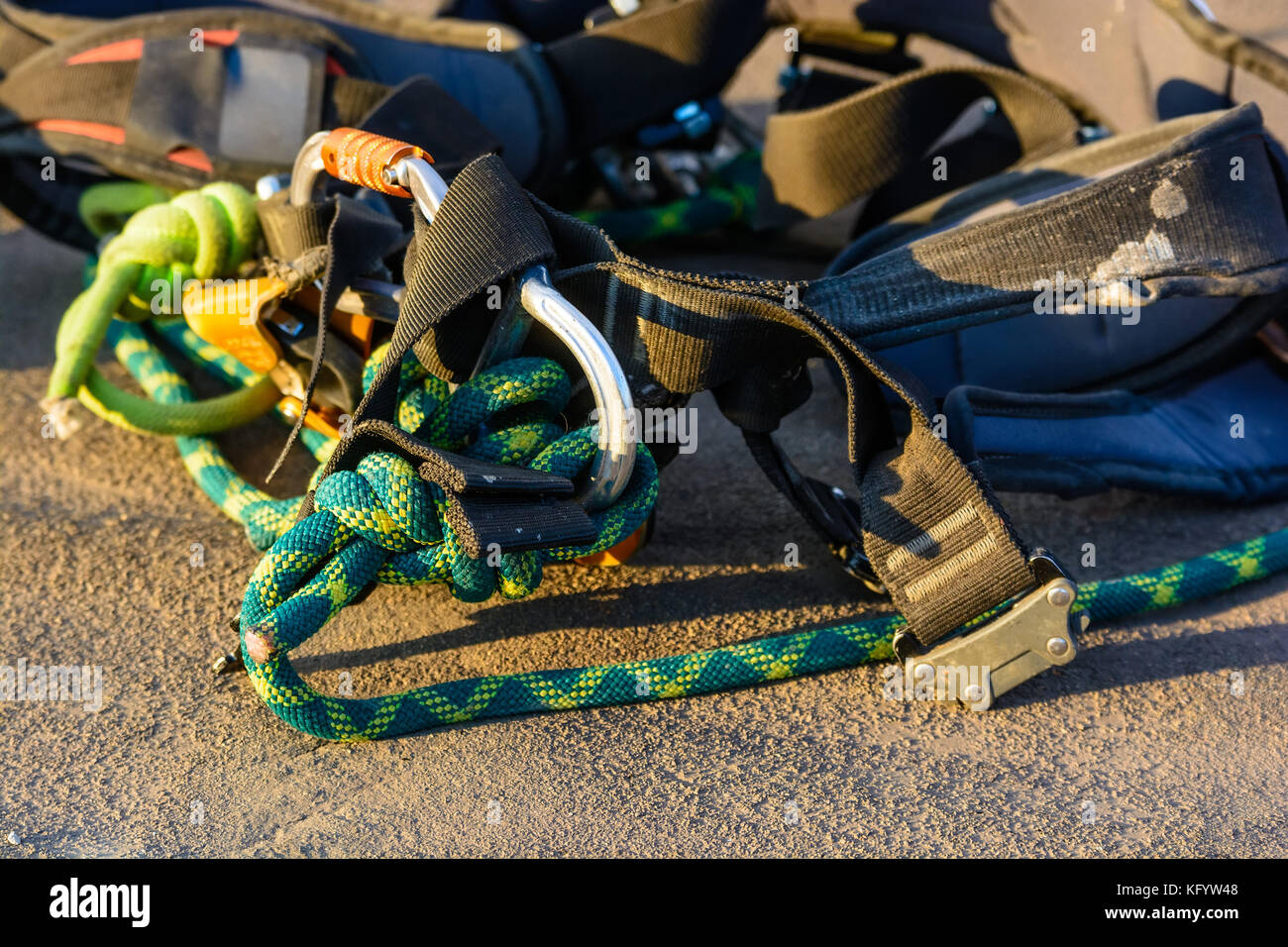 Close up industrial climbing equipment Stock Photo - Alamy