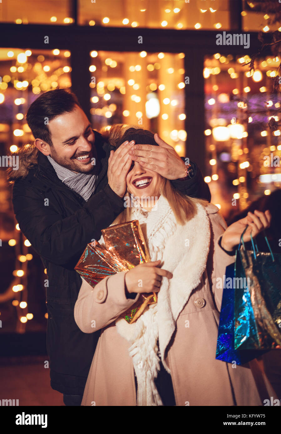 Christmas surprise winter holidays hi-res stock photography and images ...