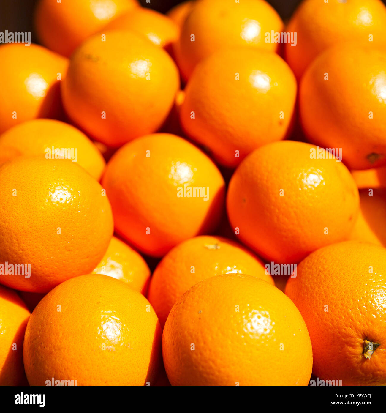 in the market lots of fresh orange like healty food concept Stock Photo ...