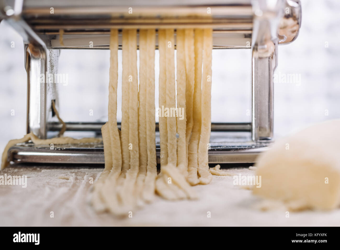 Home made traditional Italian Tagliatelle paste Stock Photo - Alamy