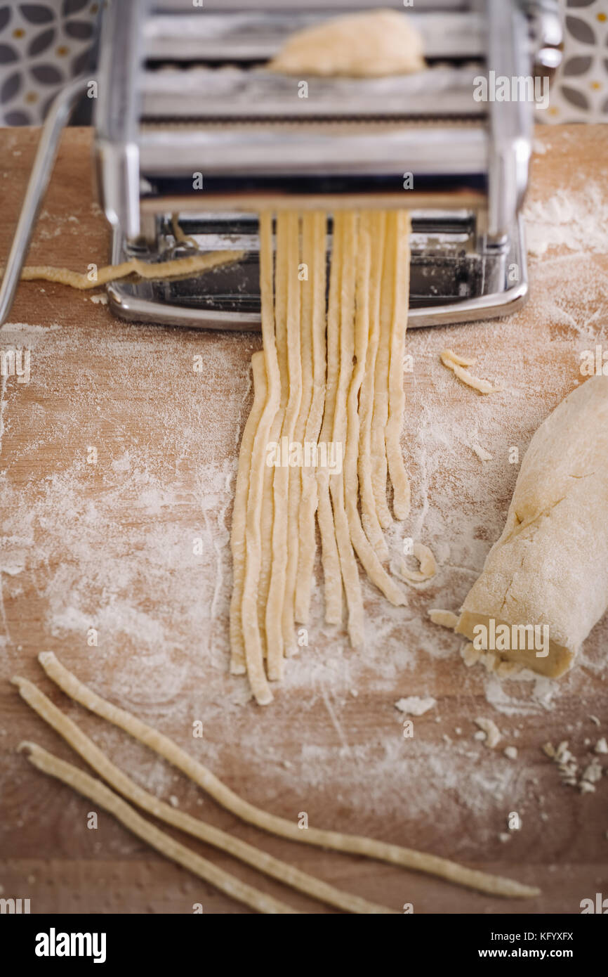 Home made traditional Italian Tagliatelle paste Stock Photo - Alamy