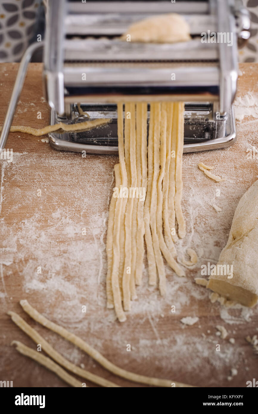 Home made traditional Italian Tagliatelle paste Stock Photo - Alamy