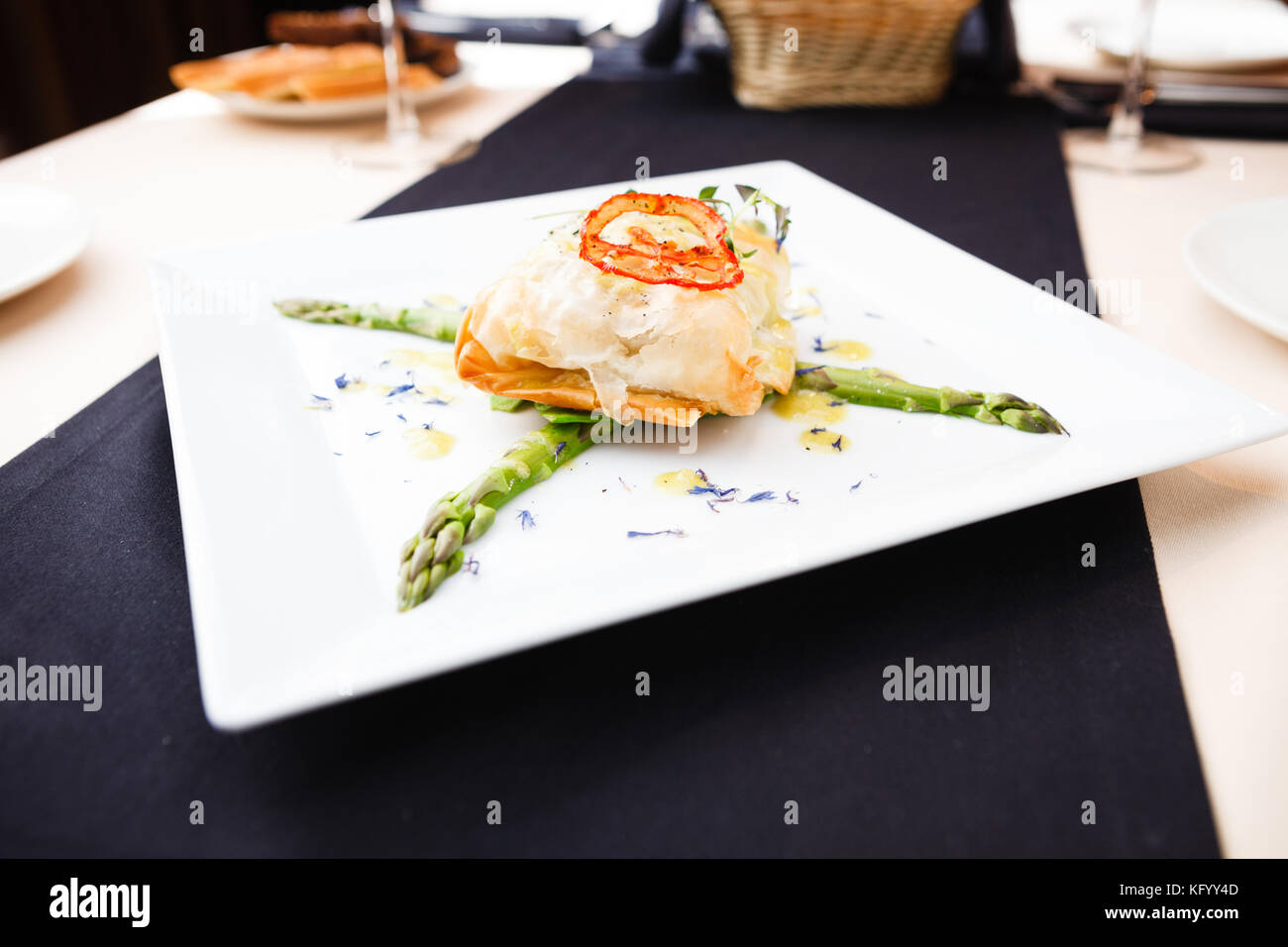 Seabass fish fillet on a plate hi-res stock photography and images - Alamy