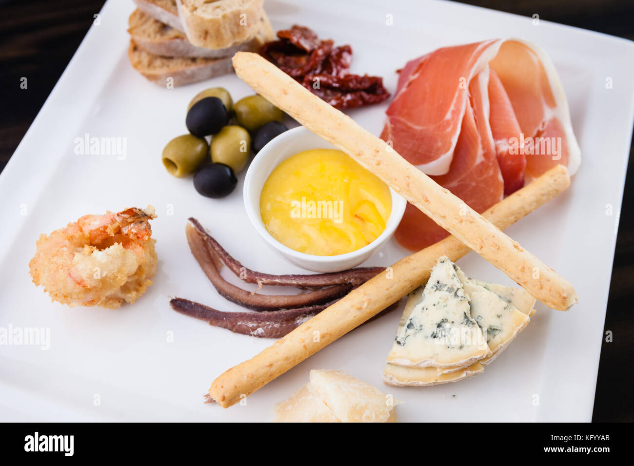 Tapas platter variety cheeses hi-res stock photography and images - Alamy