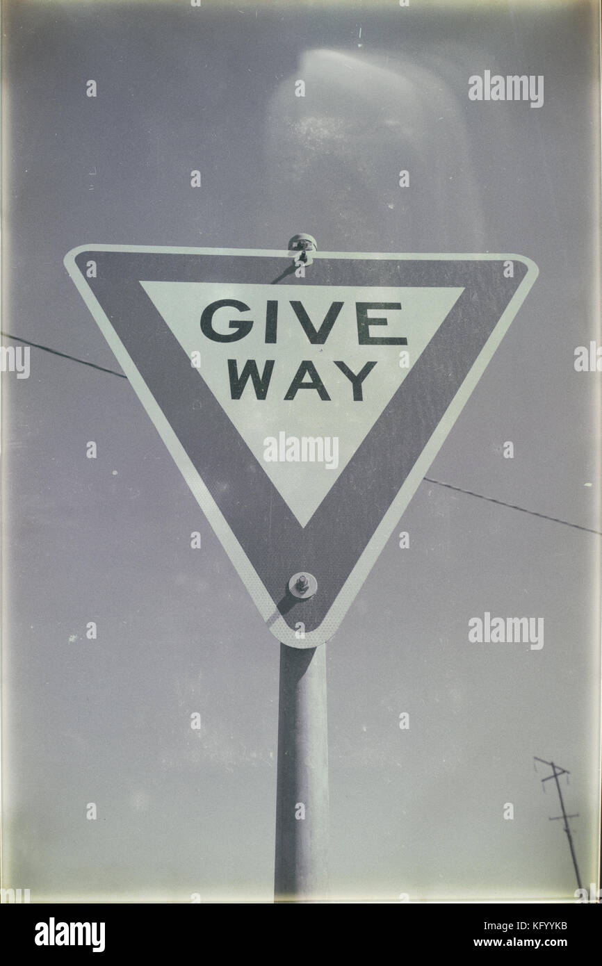 in australia the road street signal of give way Stock Photo - Alamy