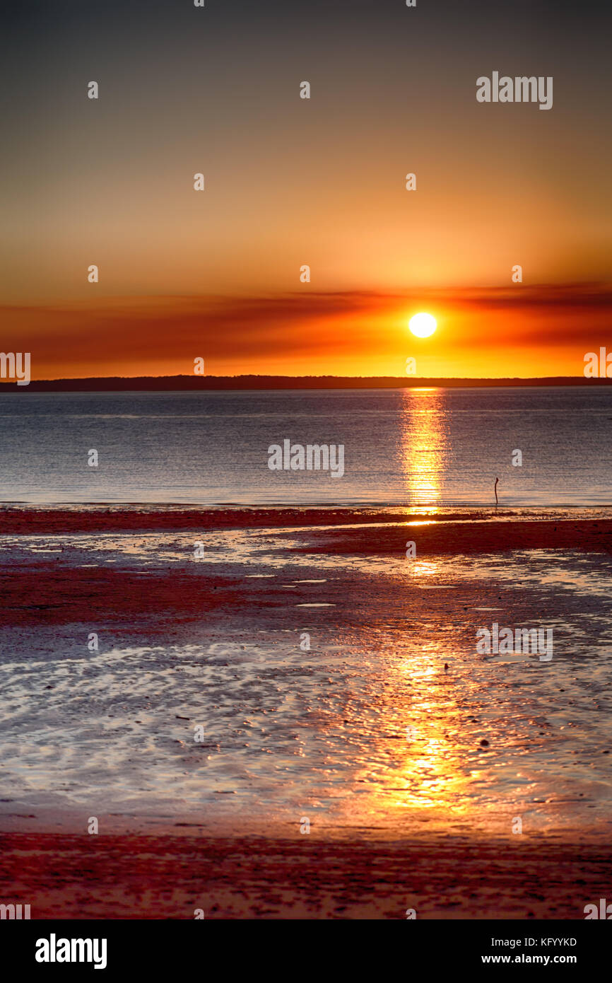 in australia the sunset in the ocean like concept of relax and holiday ...