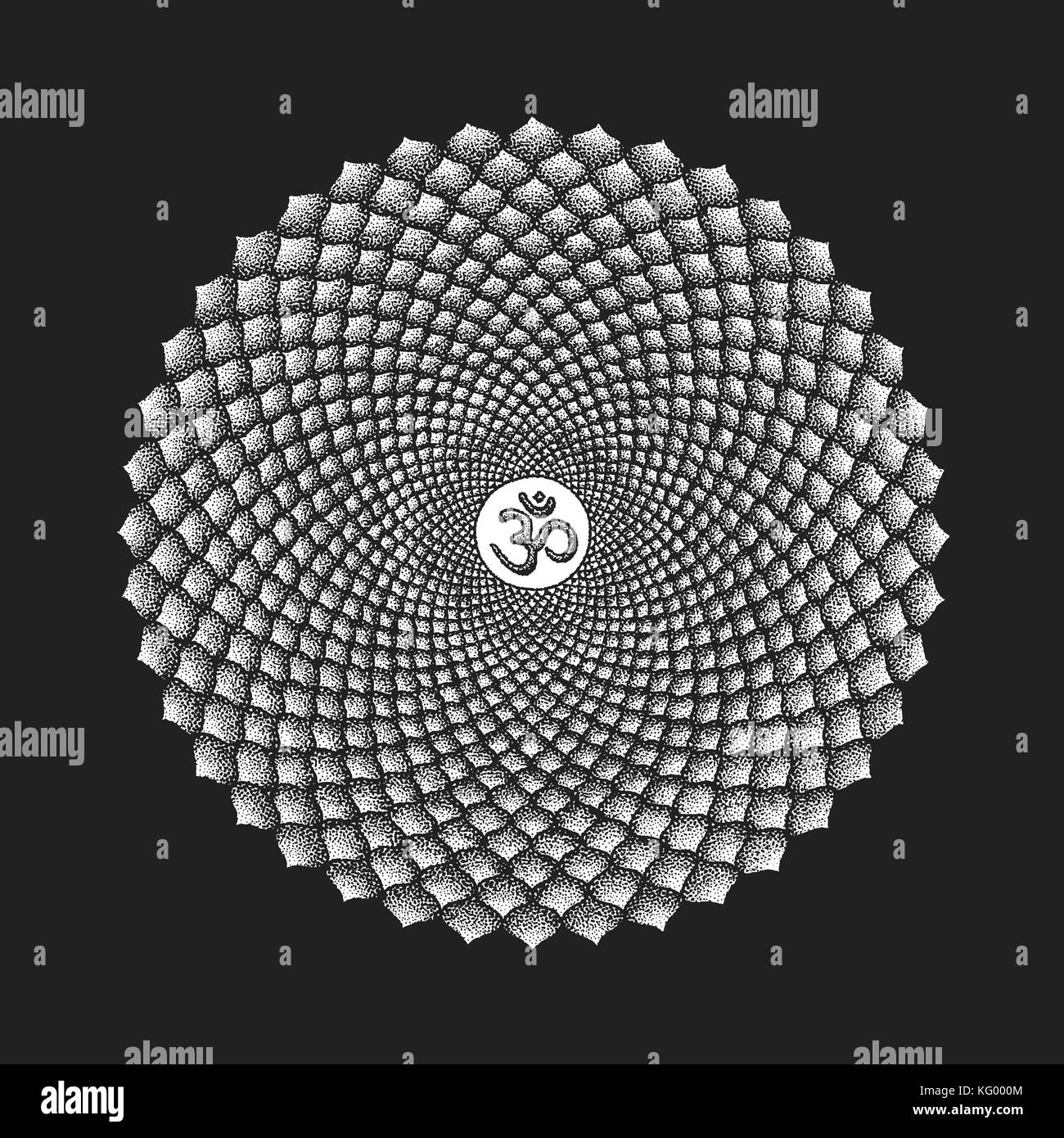 Vector seven primary crown Sahasrara chakra sanskrit seed mantra Om ...