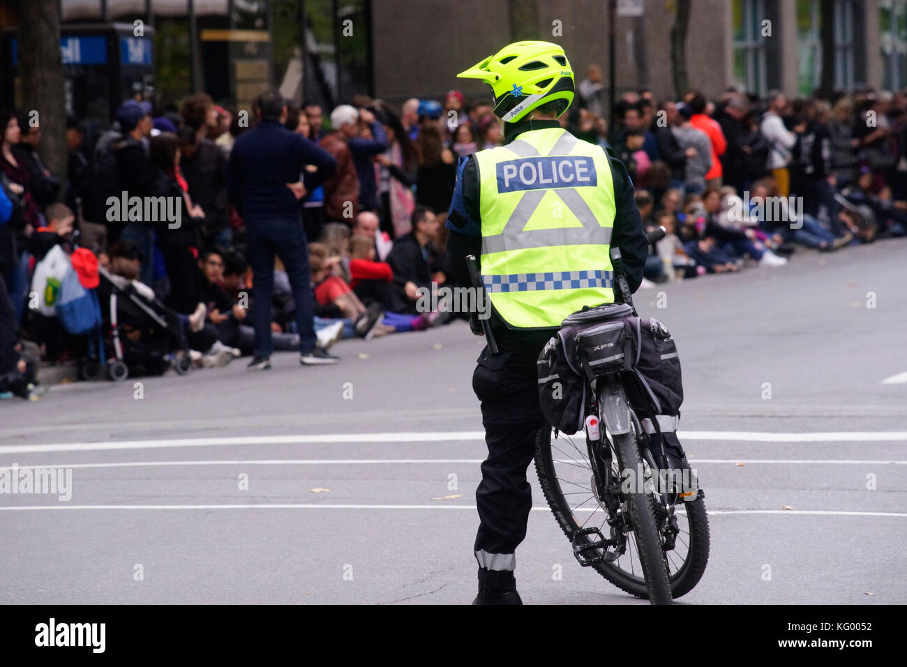 Montreal,Canada,28 October,2017.Montreal police officer watching over ...