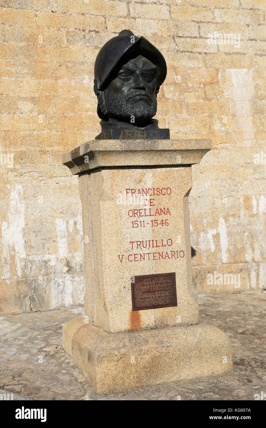 Bust sculpture Amazonian explorer Francisco de Orellana, 1511-1546 ...