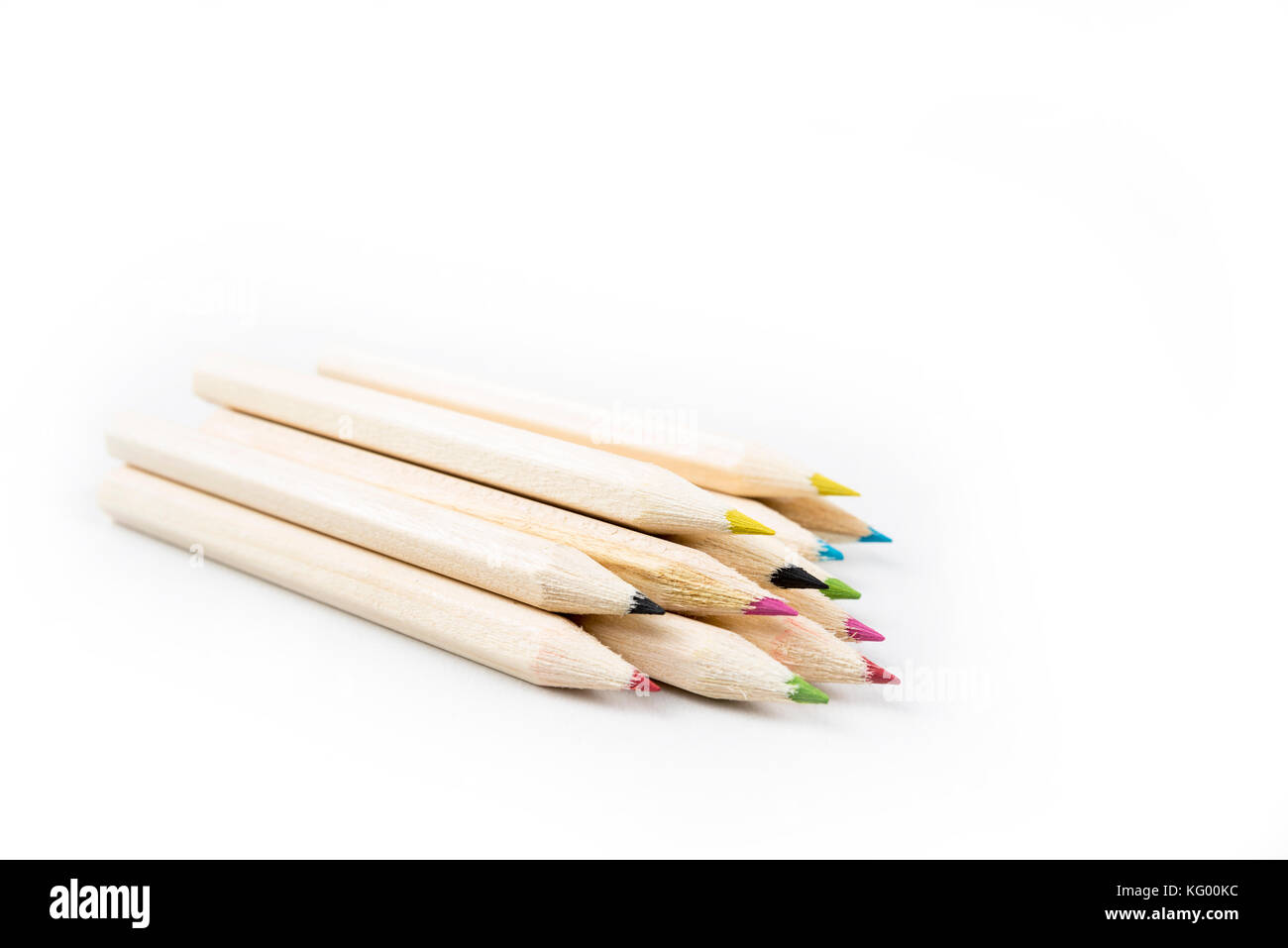 Back to school and classroom supplies with closeup on mix colored ...