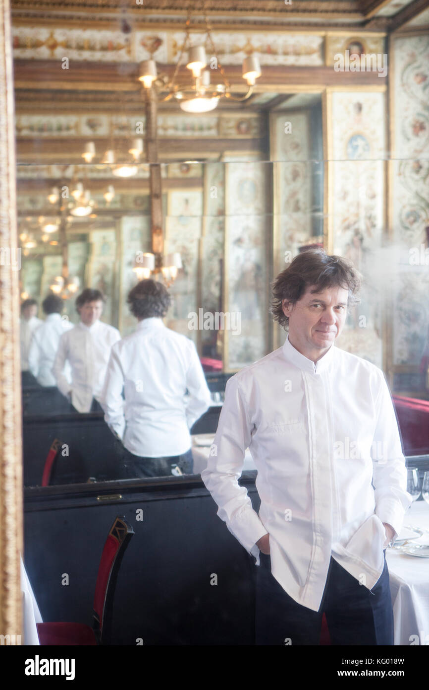 Portrait of Guy Martin chef at the restaurant Le grand Vefour in the ...