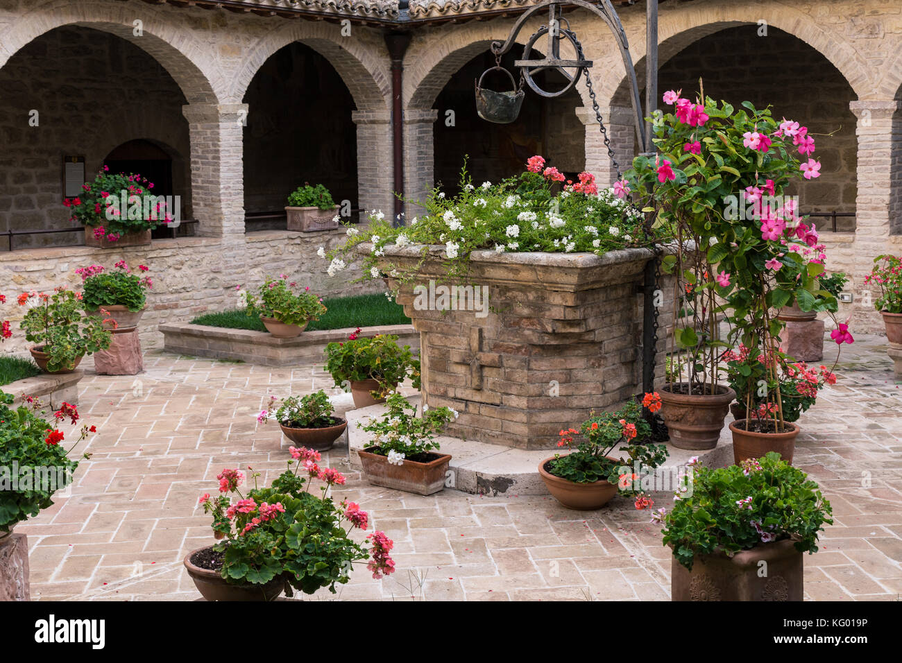 View of a cloister of an ancient Franciscan convent in assisi Stock ...