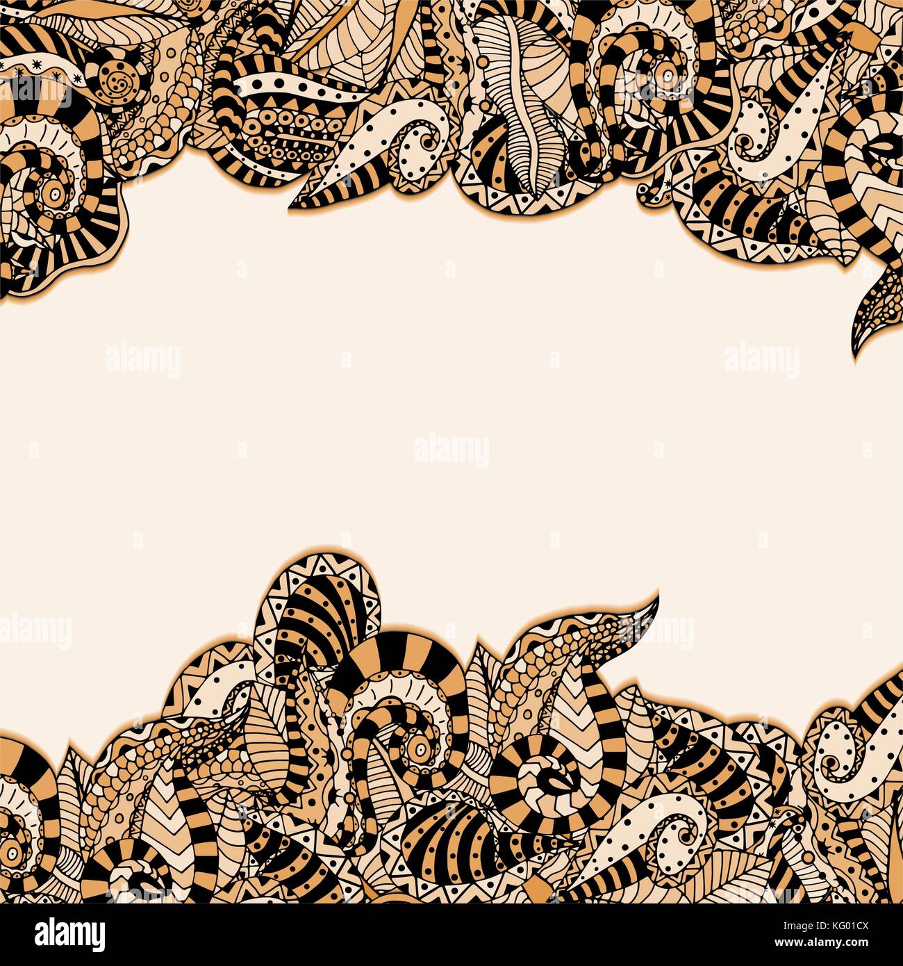 Abstract decorative nature frame, background. Vector illustration Stock ...