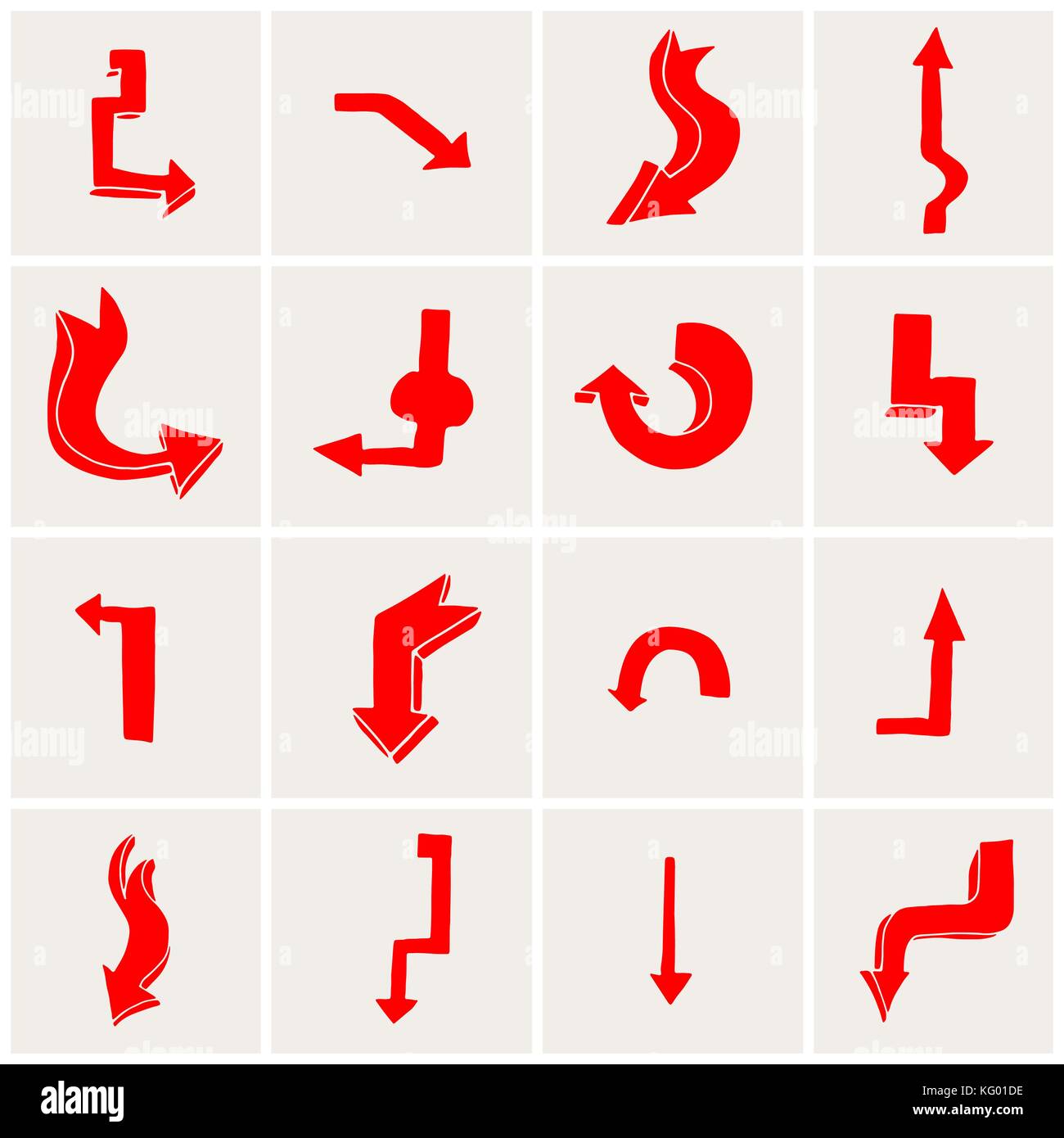 Set of red arrows. Vector illustration. Isolated Stock Vector Image ...