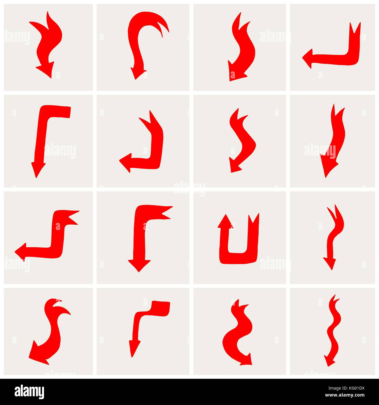 Set of red arrows. Vector illustration. Isolated Stock Vector Image ...