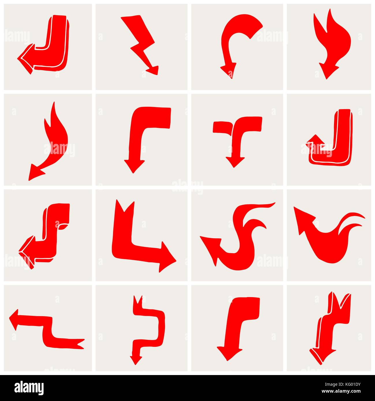 Set of red arrows. Vector illustration. Isolated Stock Vector Image ...