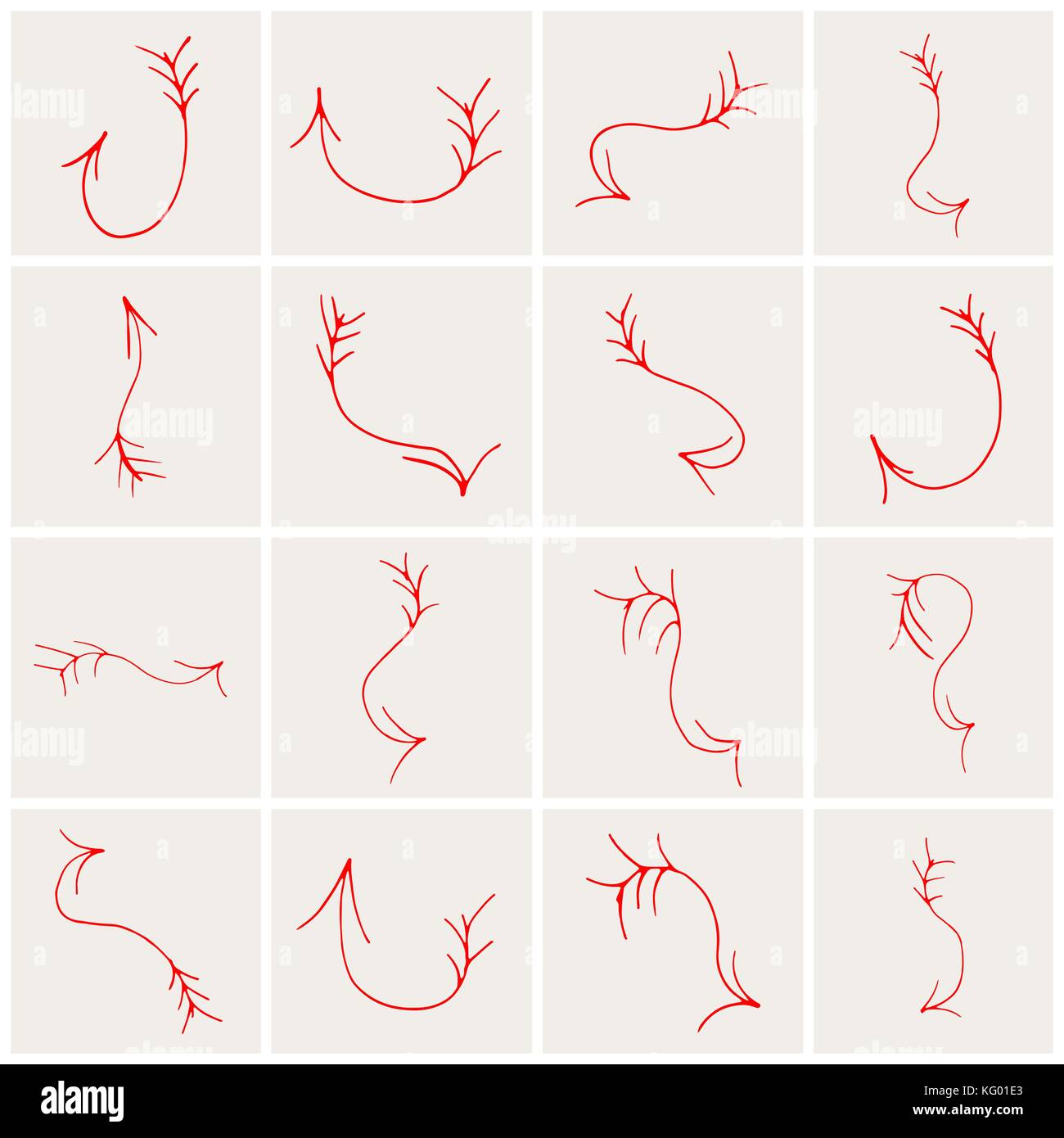 Set of red arrows. Vector illustration. Isolated Stock Vector Image ...