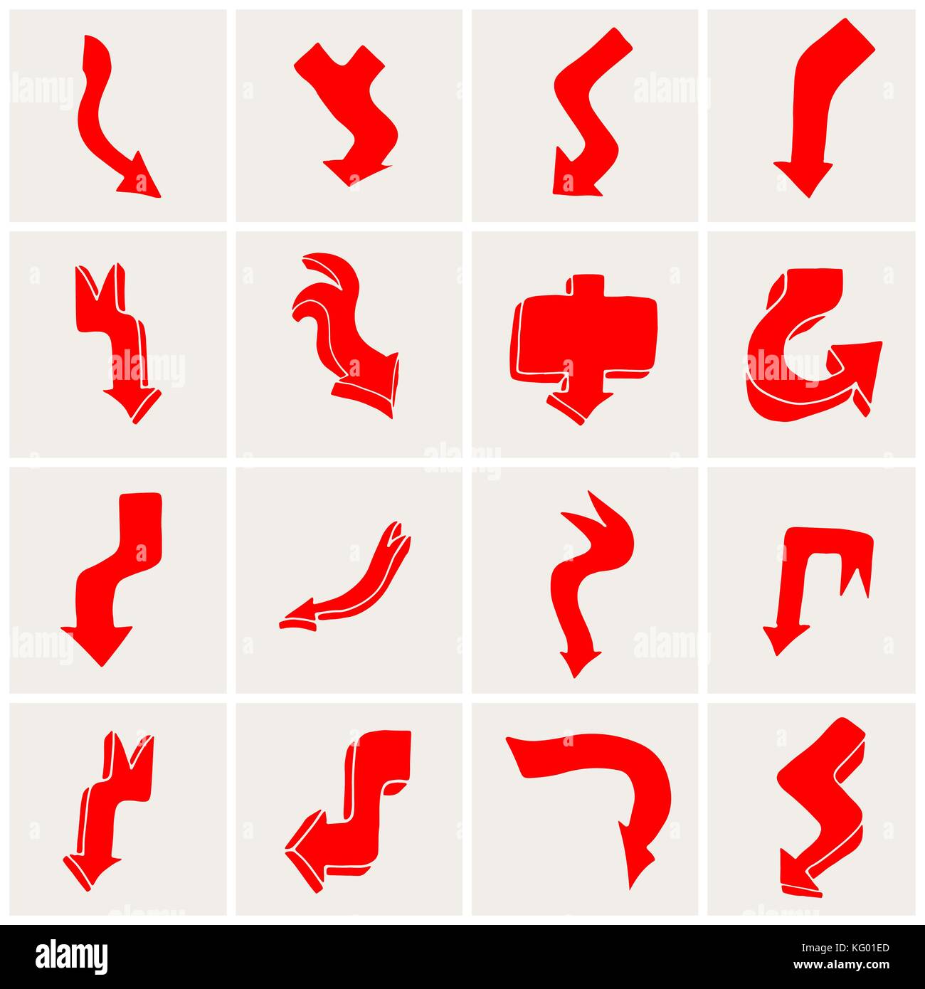 Set of red arrows. Vector illustration. Isolated Stock Vector Image ...