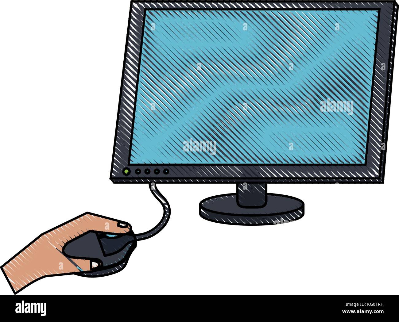 Computer monitor and mouse Stock Vector Image & Art - Alamy
