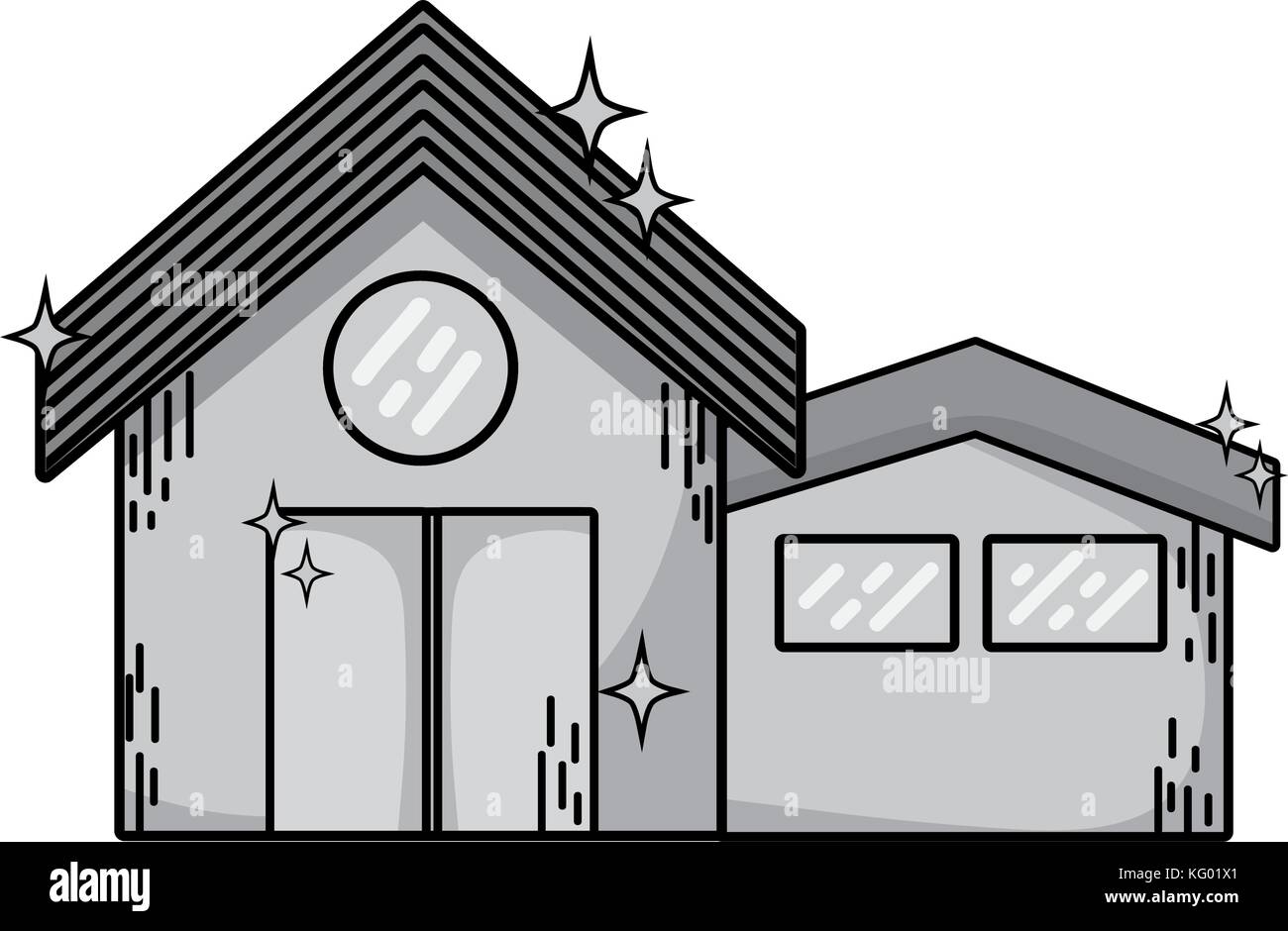 Grayscale residential building Stock Vector Images - Alamy