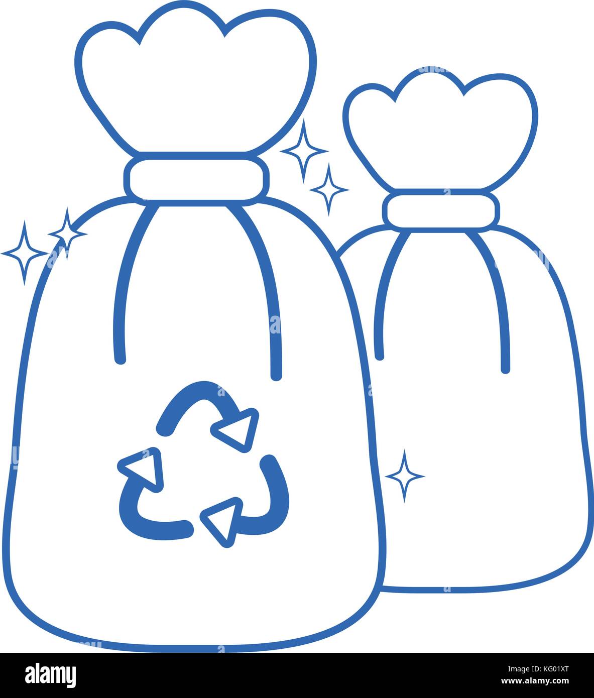 line garbage trash bags with recycle symbol Stock Vector Image & Art ...