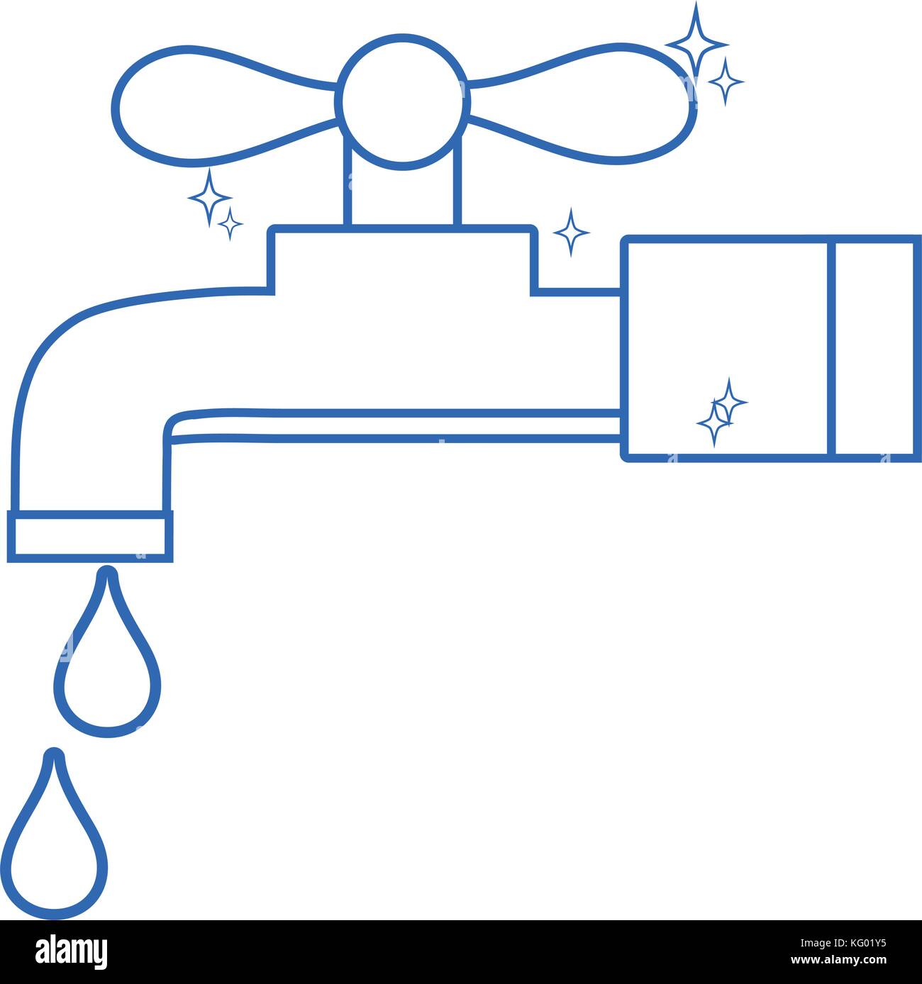 Line faucet drops water Stock Vector Images - Alamy