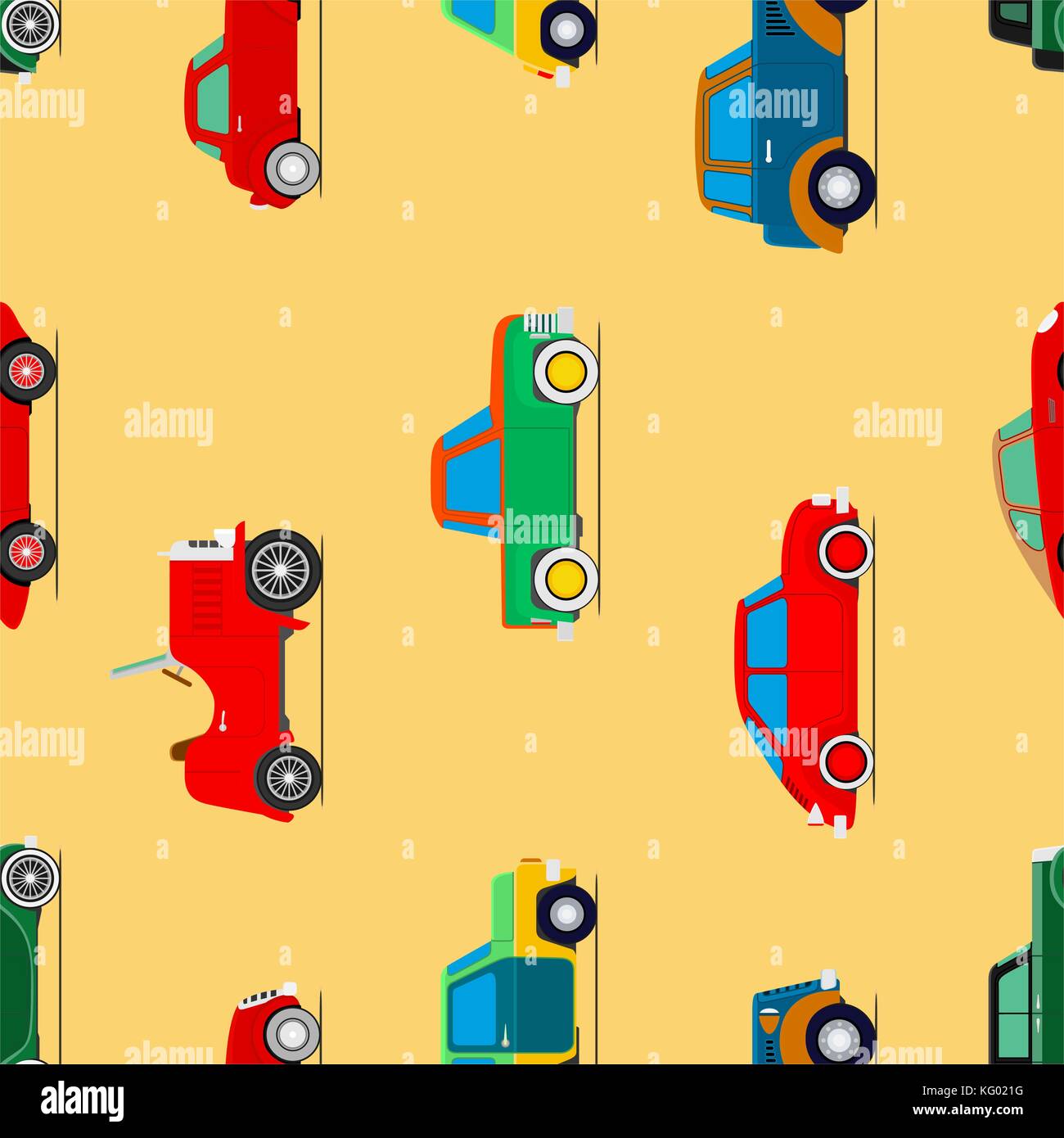 Seamless wallpaper of set vintage cars. Vector illustration Stock ...