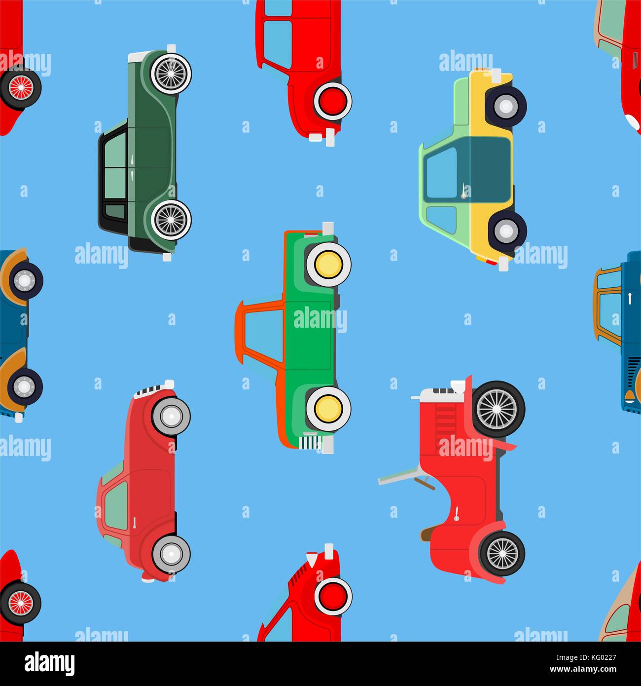 Seamless wallpaper of set vintage cars. Vector illustration Stock ...