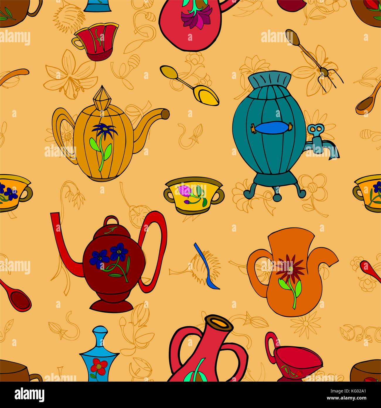 Beautiful Seamless kitchen pattern. vector illustration image Stock ...