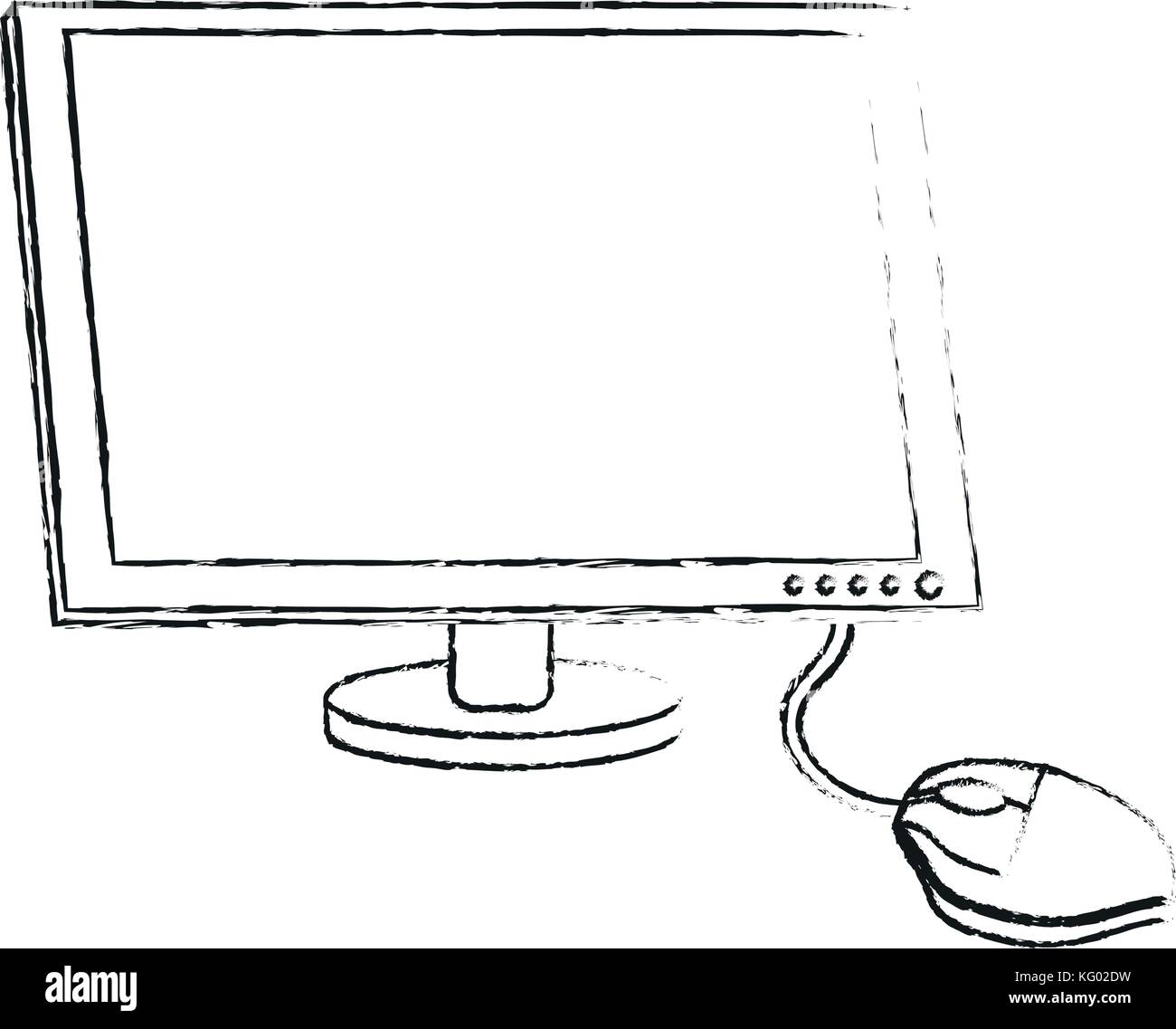 Computer monitor and mouse Stock Vector Image & Art - Alamy