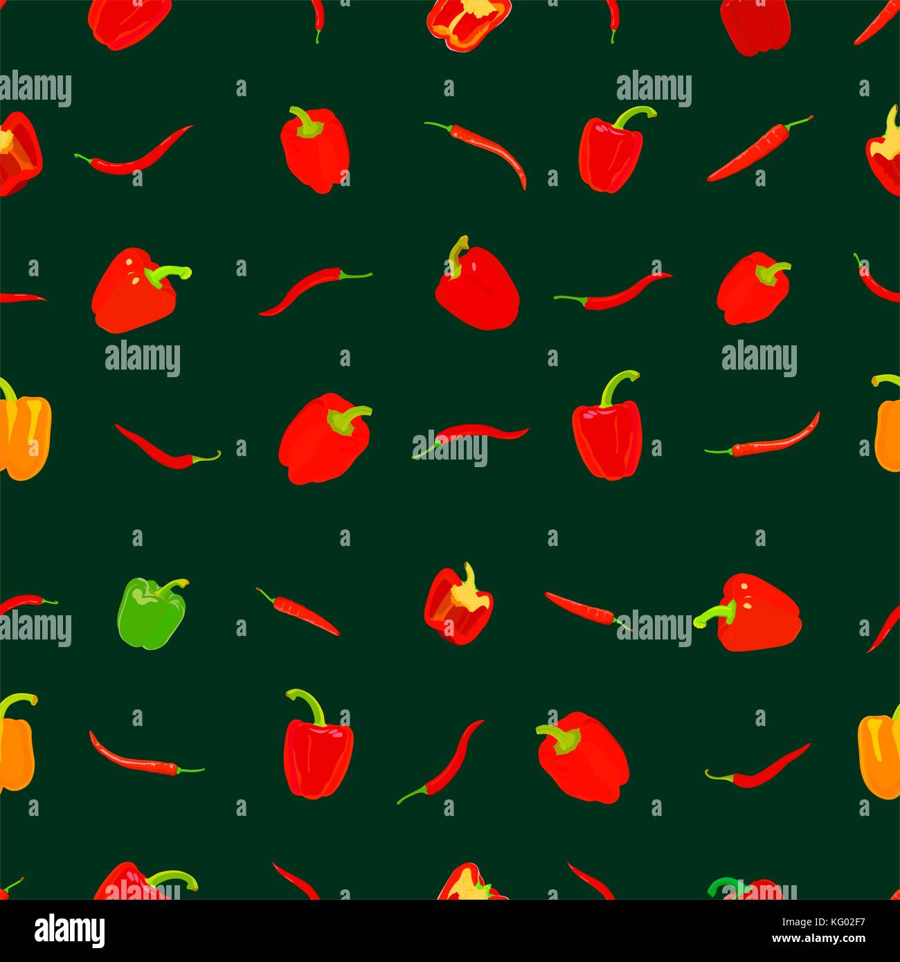Pepper pattern on colored background, Vector wallpaper Stock Vector ...