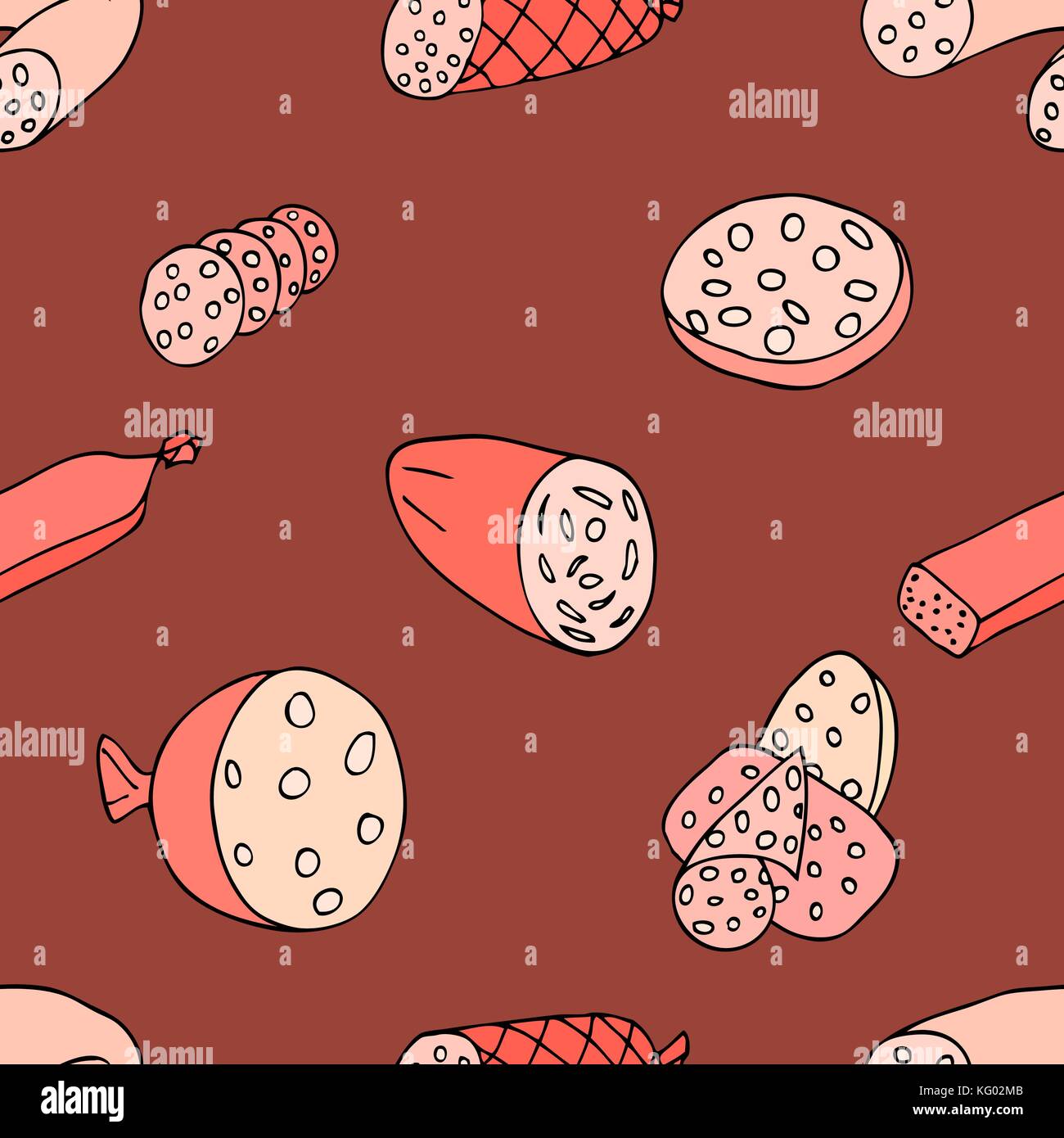 Seamless pattern with meat products. Vector illustration Stock Vector ...