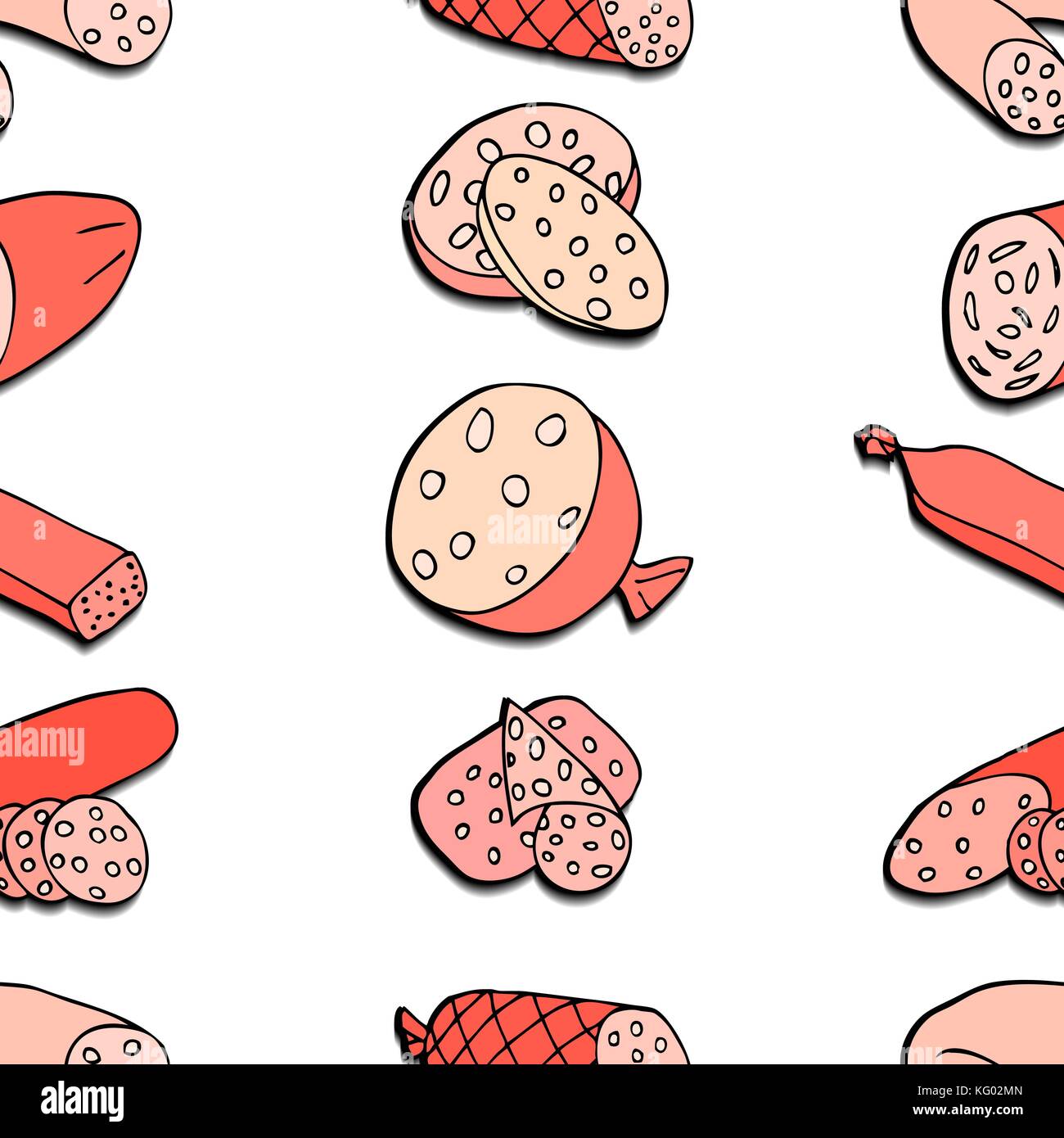 Seamless pattern with meat products. Vector illustration Stock Vector ...