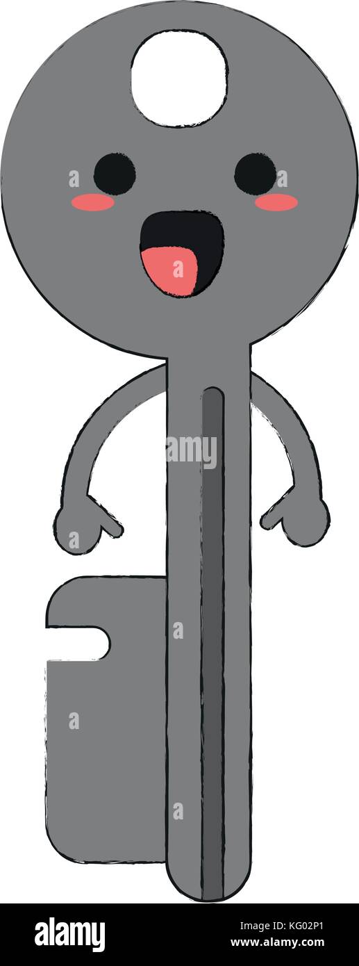 key happy cartoon character icon image Stock Vector Image & Art - Alamy