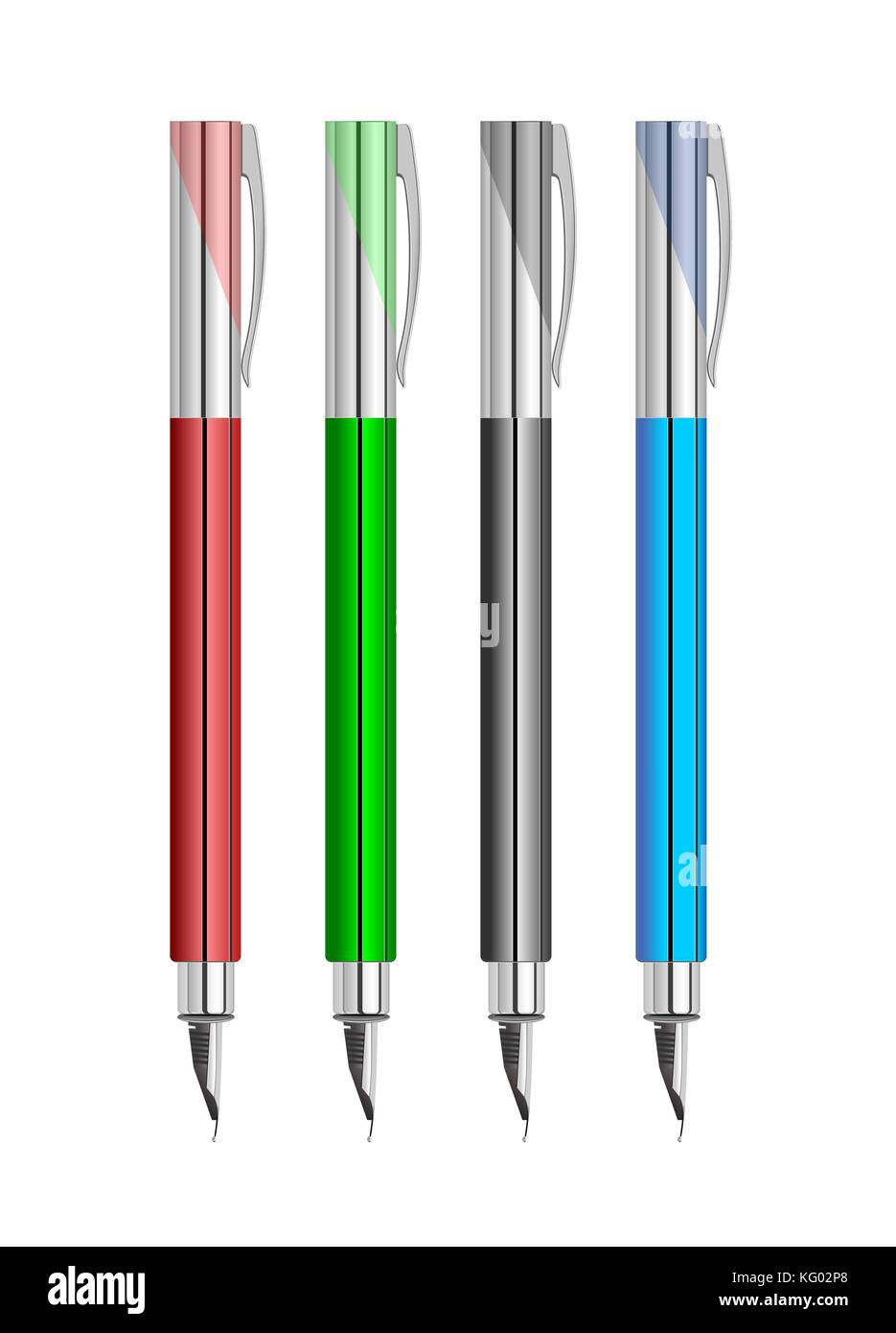 Big set of colored engineering and office pens Stock Vector Image & Art ...
