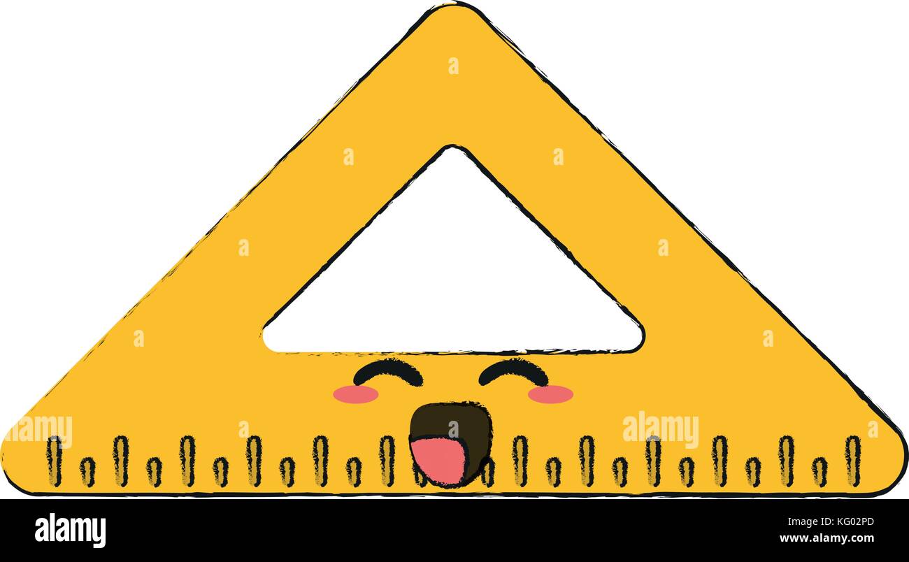 ruler triangle happy cartoon character icon image Stock Vector Image ...