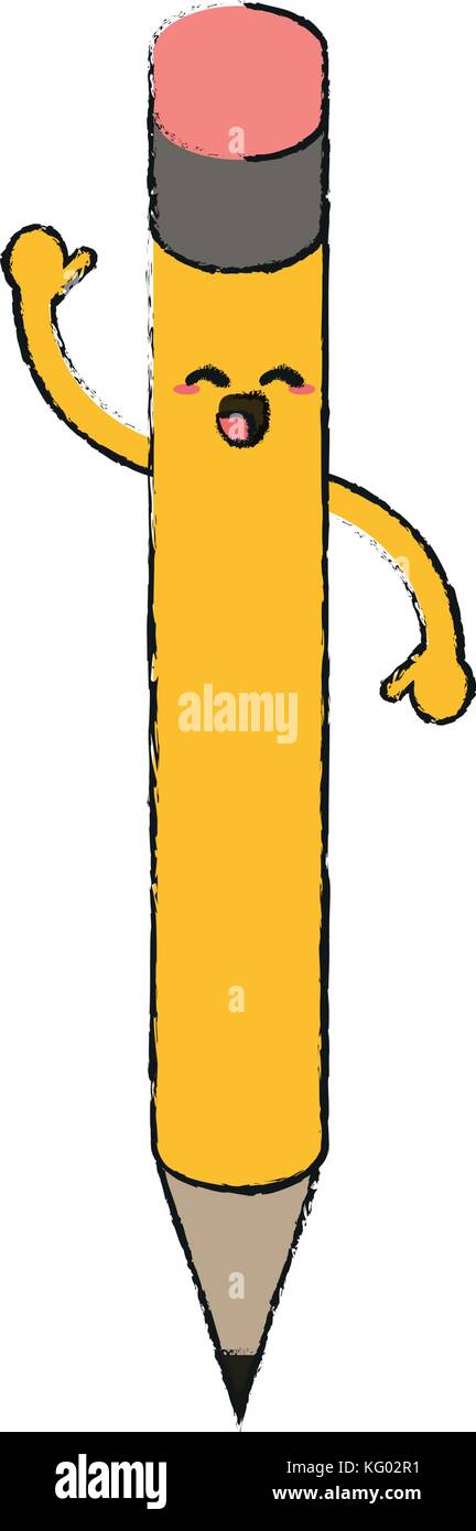 pencil happy cartoon character icon image Stock Vector Image & Art - Alamy