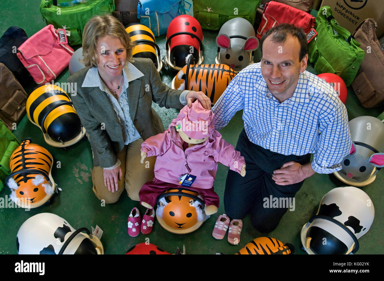 Julia and Jeremy Minchin owners of Hippychick with a selection of ...