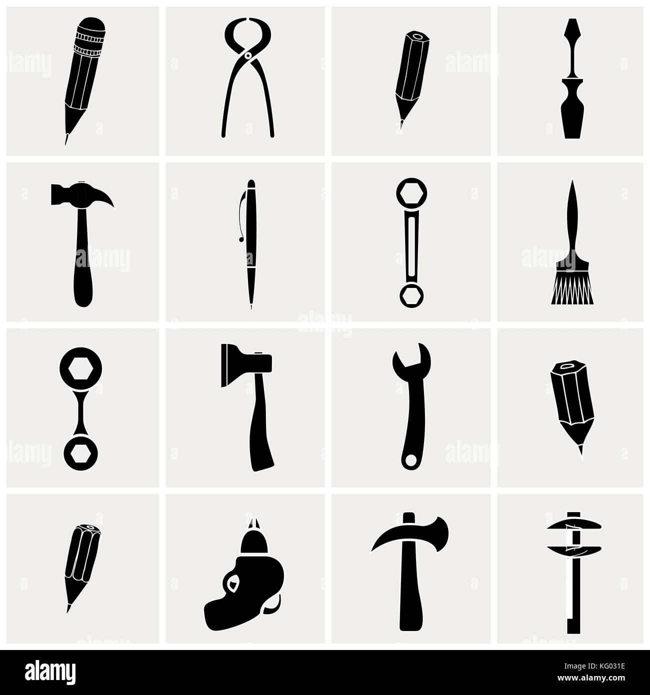 Set of tools. Isolated on white. Vector illustration Stock Vector Image ...