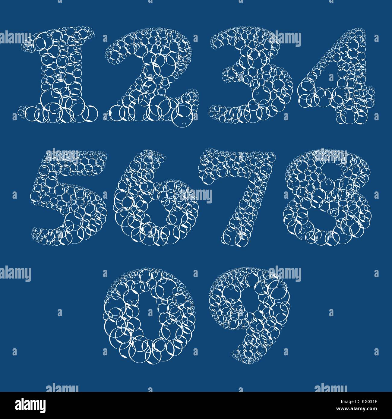 Set of numbers from bubbles in water. Vector Illustration Stock Vector ...