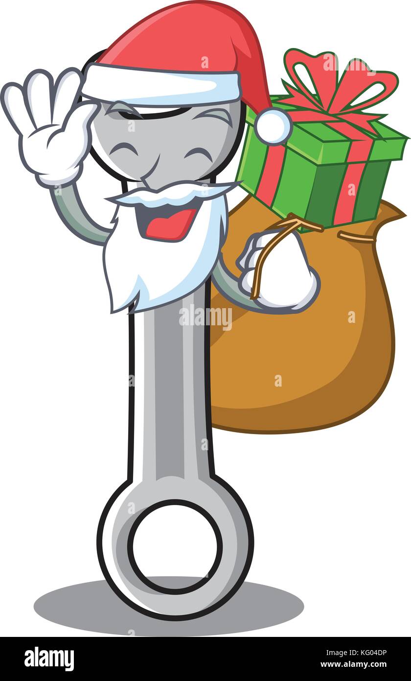 Santa with gift spanner character cartoon style Stock Vector Image ...