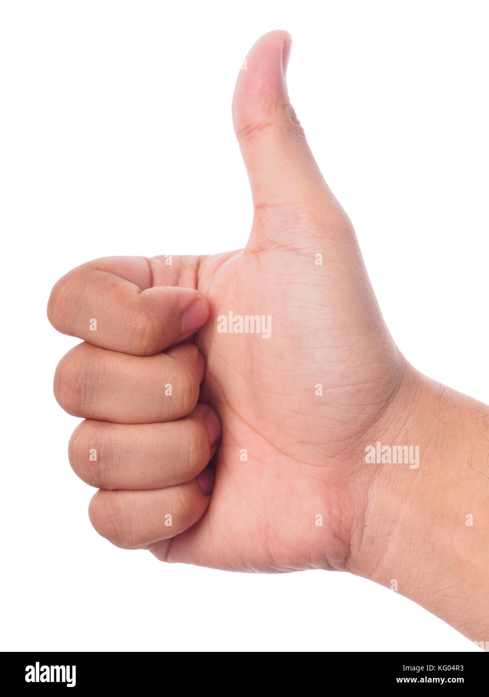 hand thumbs up isolated on white background Stock Photo - Alamy