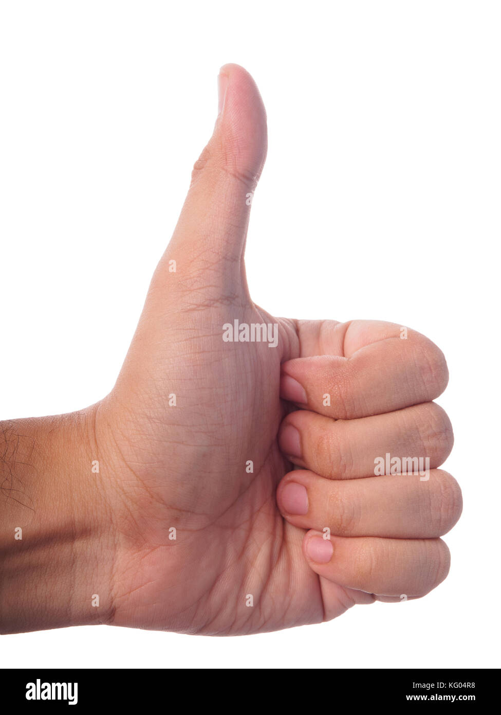 hand thumbs up isolated on white background Stock Photo - Alamy