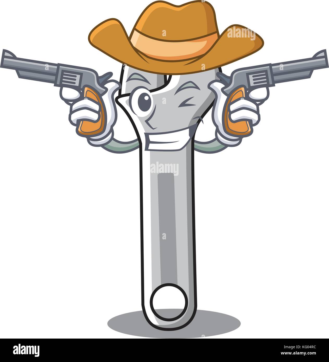 Cowboy wrench character cartoon style Stock Vector Image & Art - Alamy