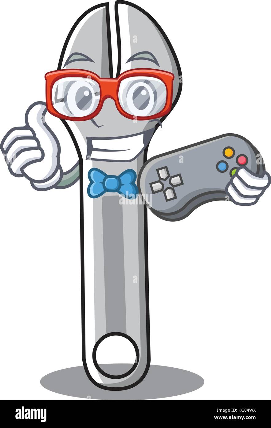 Gamer wrench character cartoon style Stock Vector Image & Art - Alamy